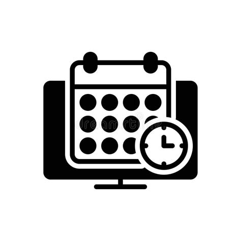 Black Solid Icon For Availability Utility And Calender Stock Vector Illustration Of Symbol