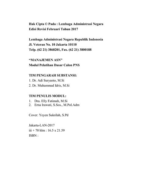 Modul Manajemen Asn Cetak Pdf