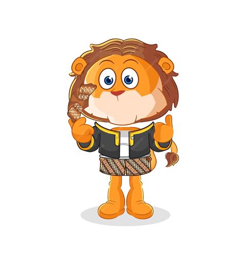 premium vector lion javanese character cartoon mascot vector