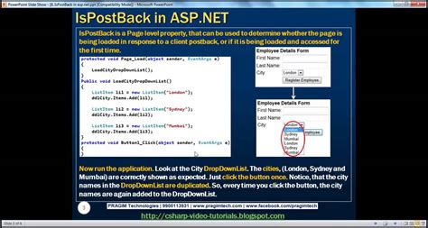Ispostback In Asp Net Part 8 Youtube