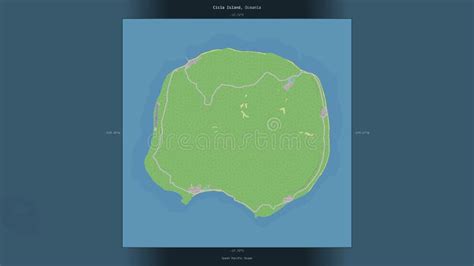 Cicia Island Fiji Highlighted And Labelled Topo Standard Stock