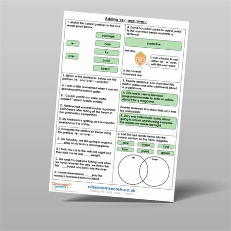 Year 5 Adding Re And Over Application Resource Classroom Secrets