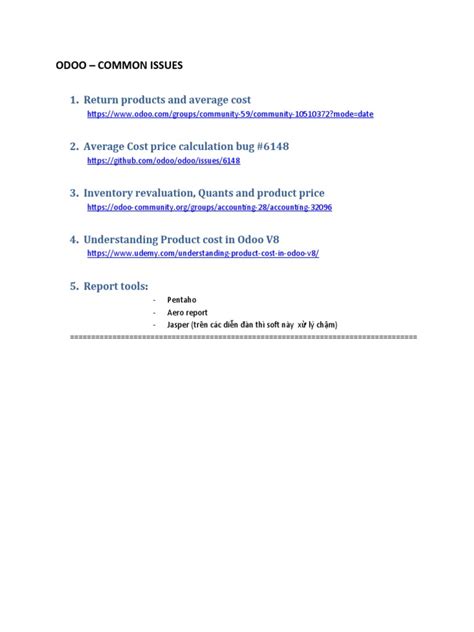 Odoo Common Issue And Solution Pdf