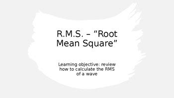 LESSON RMS CALCULATIONS By Syeblues Education TPT