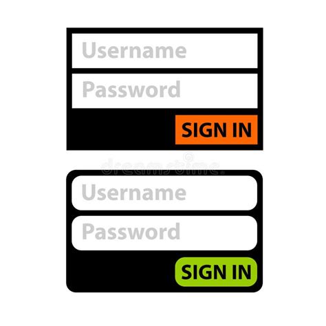 Entry Form Of Login And Password Stock Vector Illustration Of Entry