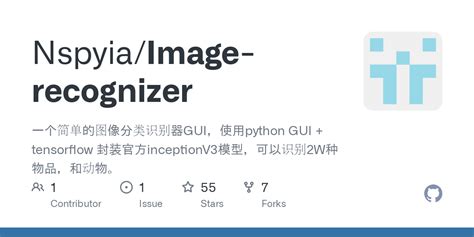 Github Nspyiaimage Recognizer 一个简单的图像分类识别器gui，使用python Gui
