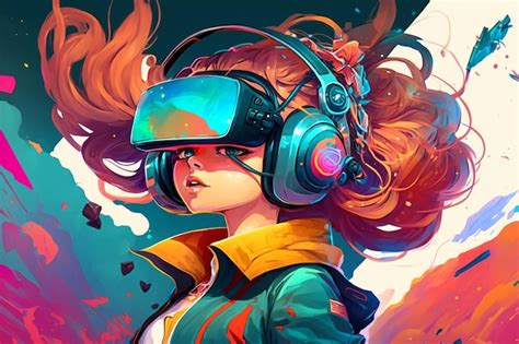 Premium AI Image A Girl Wearing AR Glasses