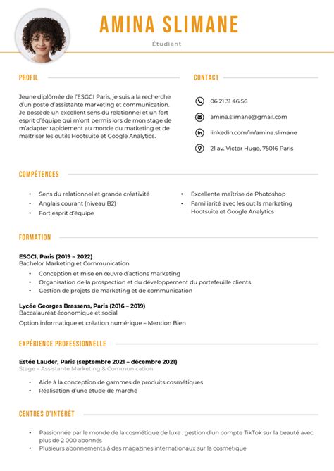 Exemple CV 70 Exemples Efficaces Et Convaincants