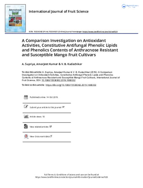 Pdf A Comparison Investigation On Antioxidant Activities Physicochemical Properties And
