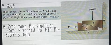 Solved 865 The Coefficient Of Static Friction Between A And C And