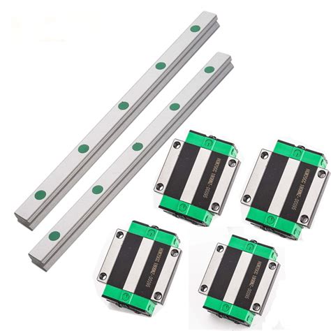 Buy 2pc Hgr20 Hgh20 Square Linear Guide Rail Any Length 4pc Slide Block Carriages Hgh20ca Flange