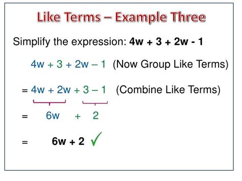 Combining Algebra Like Terms