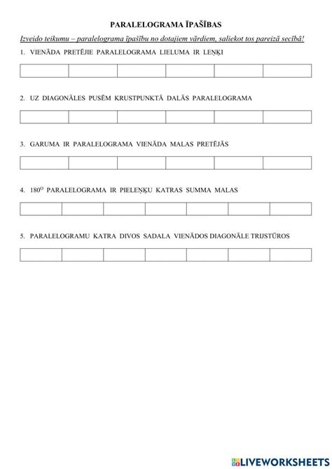 Paralelograma ī Free Interactive Worksheets 4831135