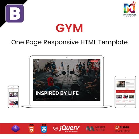 Gym One Page Responsive HTML Template