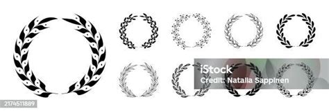 월계관은 투명한 배경에 있습니다 손으로 그린 화 환의 벡터 그림 평평한 꽃 리스 프레임 로고 라벨 엠블럼 사인 수상 우승자 트로피 나뭇가지 잎사귀에 대한 디자인 요소 경쟁에