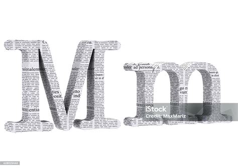 3d 렌더링 신문 M 글꼴 3d 일러스트레이션 알파벳 M에 대한 스톡 사진 및 기타 이미지 알파벳 M 0명 3차원 형태 Istock