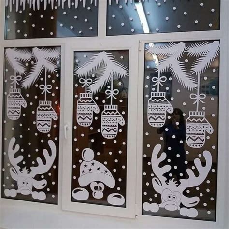 Как красиво украсить окна к новому 2020 году Снеговик поделки Поделки Украшение окон