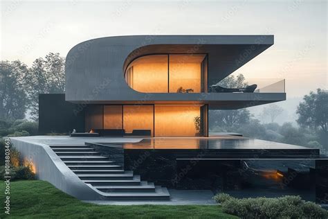 Minimalist Architectural Design Showcasing Sleek Lines And Shapes Monochrome Color Palette