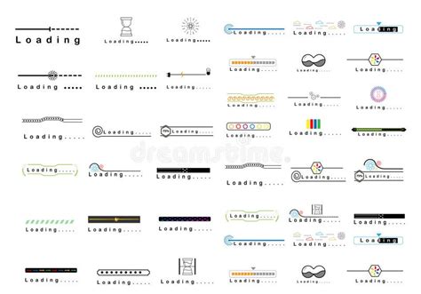 Loading Element Asset For App Web Ui Ux Design Big Set Stock Vector Illustration Of Computer