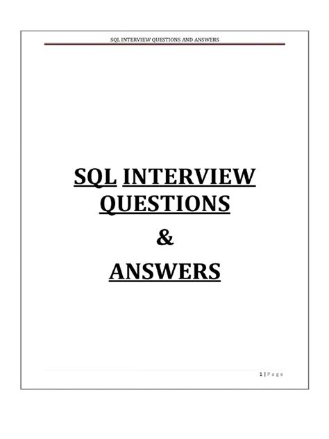 PLSQL Interview Questions | PDF
