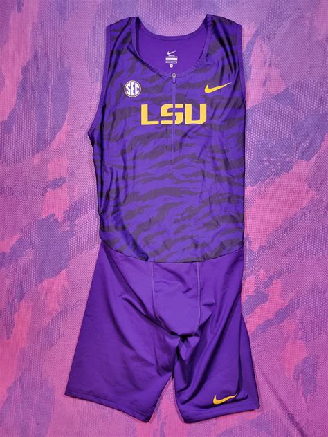 Nike Lsu Track And Field Speedsuit L Bell Lap Track And Field