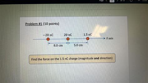 solved problem 1 10 points find the force on the 1 5nc