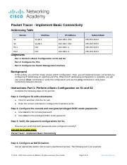 Packet Tracer Implement Basic Connectivity Docx Packet Tracer Implement Basic
