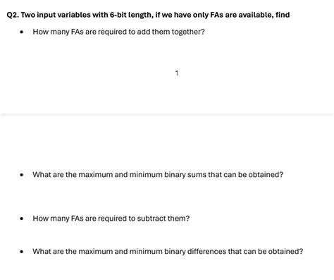 Solved Q2 ﻿two Input Variables With 6 Bit Length If We