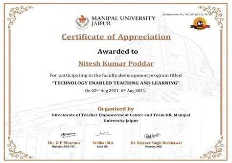 dr nitesh poddar on linkedin appreciation certificate technology