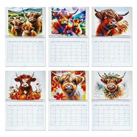 Highland Cow Calendar 2026 Adorable Scottish Cow Wall Calendar Funny Farmhouse Decor And Country