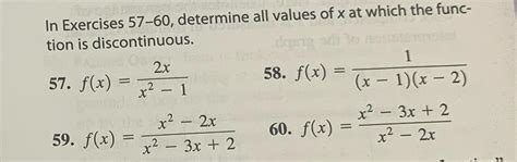 Solved In Exercises 57 60 ﻿determine All Values Of X ﻿at