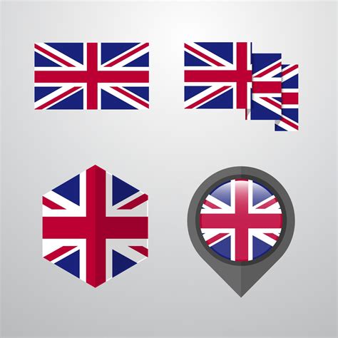 United Kingdom Flag Design Set Vector 14021887 Vector Art At Vecteezy
