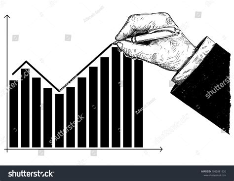 Cartoon Conceptual Illustration Hand Drawing Histogram Stock Vector Royalty Free 1093881920