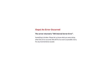 500 internal server error tailwind css example