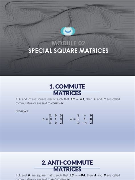 Copy Of Ppt 02 Special Square Matrices Pdf Copy Of Ppt 02 Special Square Matrices Pdf