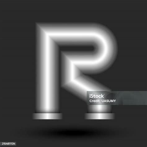 굵은 편지 R 모노그램 3d 로고 금속 파이프 플랜지 모양 산업 스타일 창조적 인 타이포그래피 디자인 요소 0명에 대한 스톡 벡터 아트 및 기타 이미지 Istock