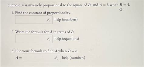 Solved Suppose A ﻿is Inversely Proportional To The Square Of