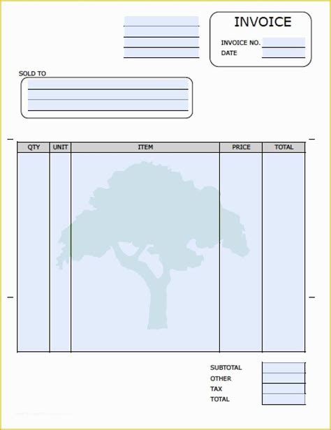 Free Tree Service Invoice Template Of Free Template Estimate Invoice For Tree Service 10