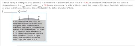 solved a toroid having a rectangular cross section a 2 00