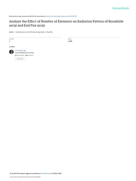 Analyze The Effect Of Number Of Elements On Radiation Pattern Of Broadside Array And End Fire