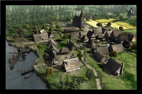 Second Life Marketplace Medieval Village Framed Fantasy Art