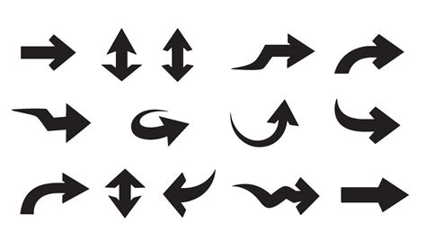 Collection Of Black Arrow Icons And Symbols For Direction And Navigation In Various Designs And