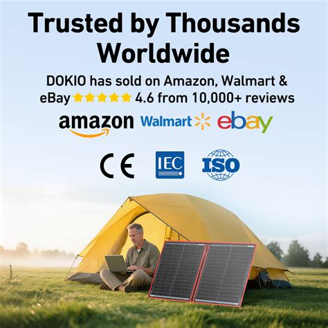 Dokio 100w Portable Folding Solar Panel Kit For Camping Rv Off Grid