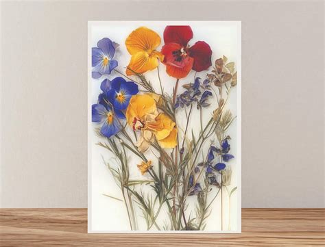 Dried Flower Bouquet Print Printable Wildflower Botanical Artwork