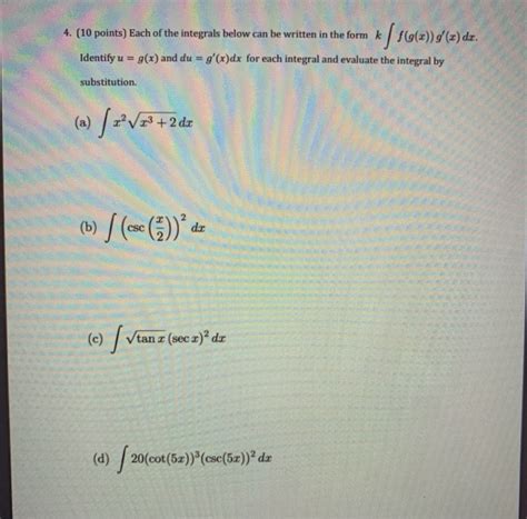 solved 5 10 points evaluate the following definite