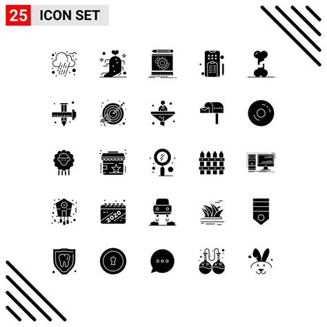 Group Of 25 Solid Glyphs Signs And Symbols For Doctor Bone Engineering