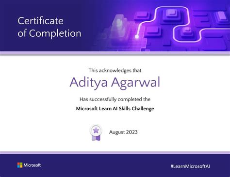 Aditya Agarwal On Linkedin Learnmicrosoftai Aiskillchallenge Ai Microsoftlearn Growth