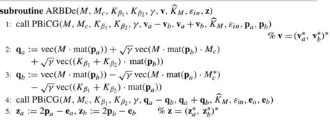 Algorithm 2 The Procedure For The Action Of Arbde Preconditioning