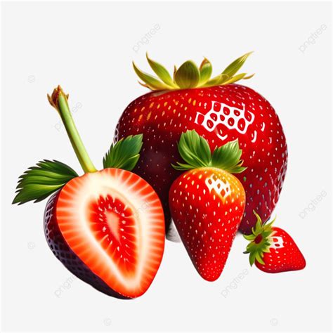 딸기 현실적인 인공 지능 디지털 아트웍 딸기 3d 렌더링 딸기 입체모형 딸기 Png 일러스트 및 Psd 이미지 무료