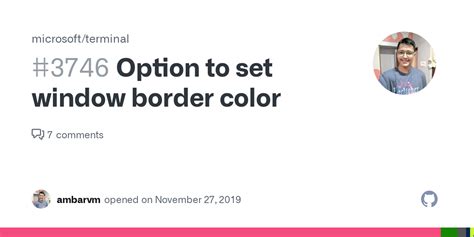 Option To Set Window Border Color · Issue 3746 · Microsoftterminal